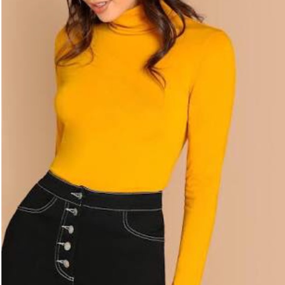 Sweaters | Yellow Turtleneck Slim Fit | Poshmark